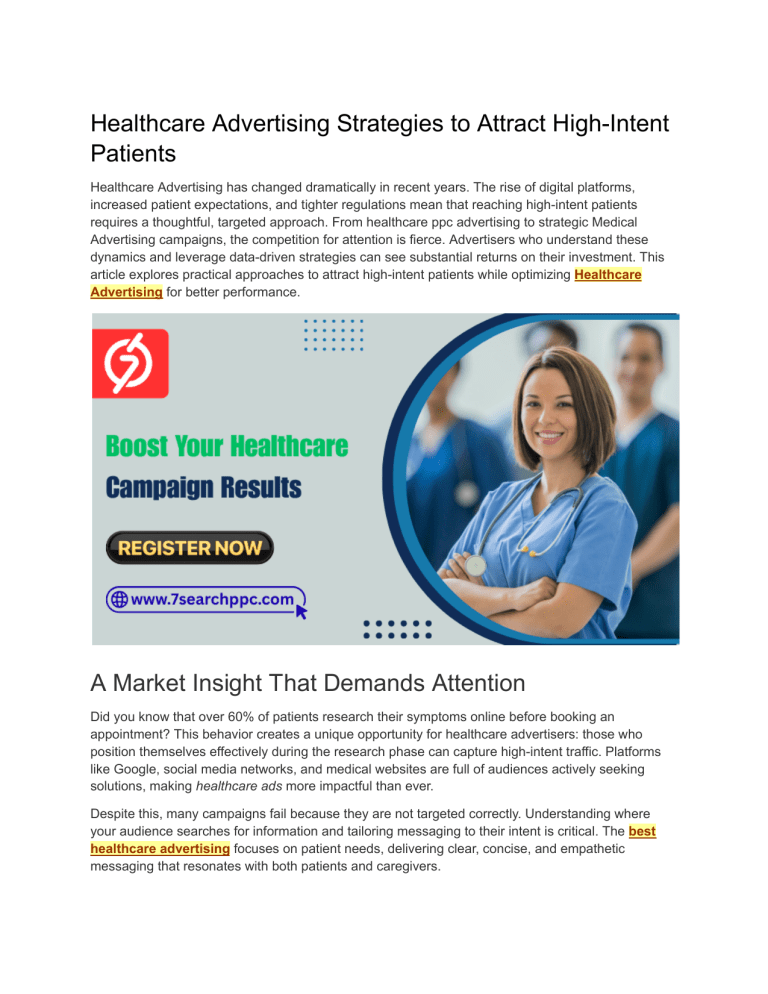 Healthcare Advertising: Attract High-Intent Patients