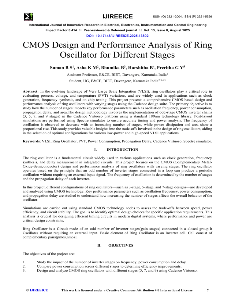 CMOS Ring Oscillator Design & Performance Analysis