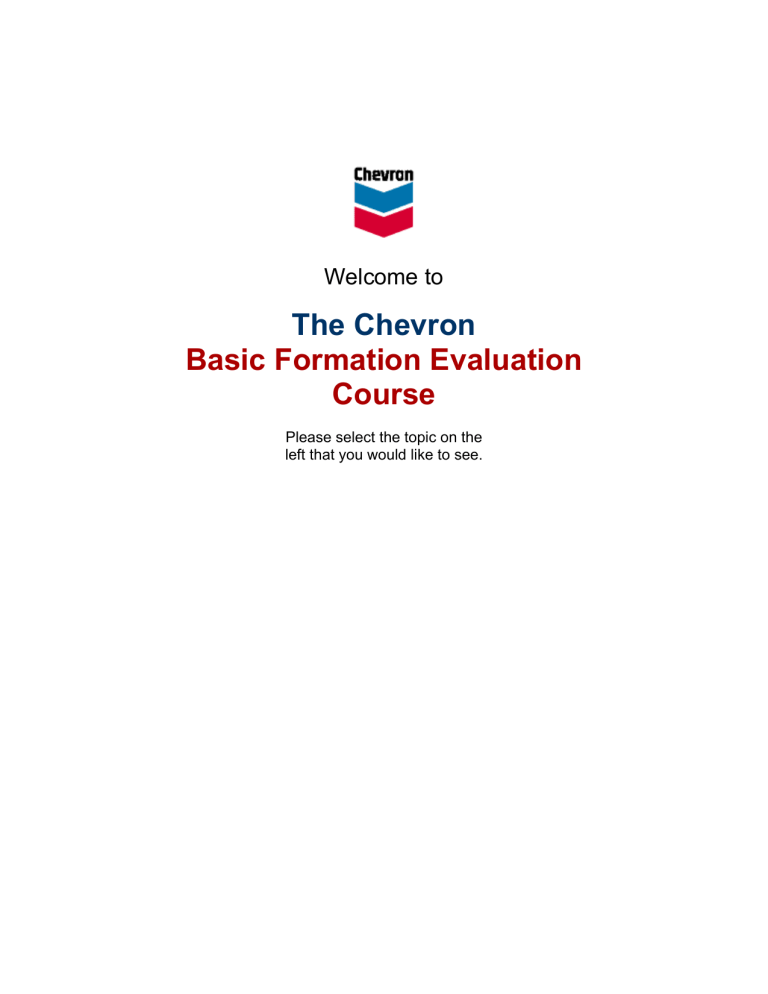 Chevron Basic Formation Evaluation Course