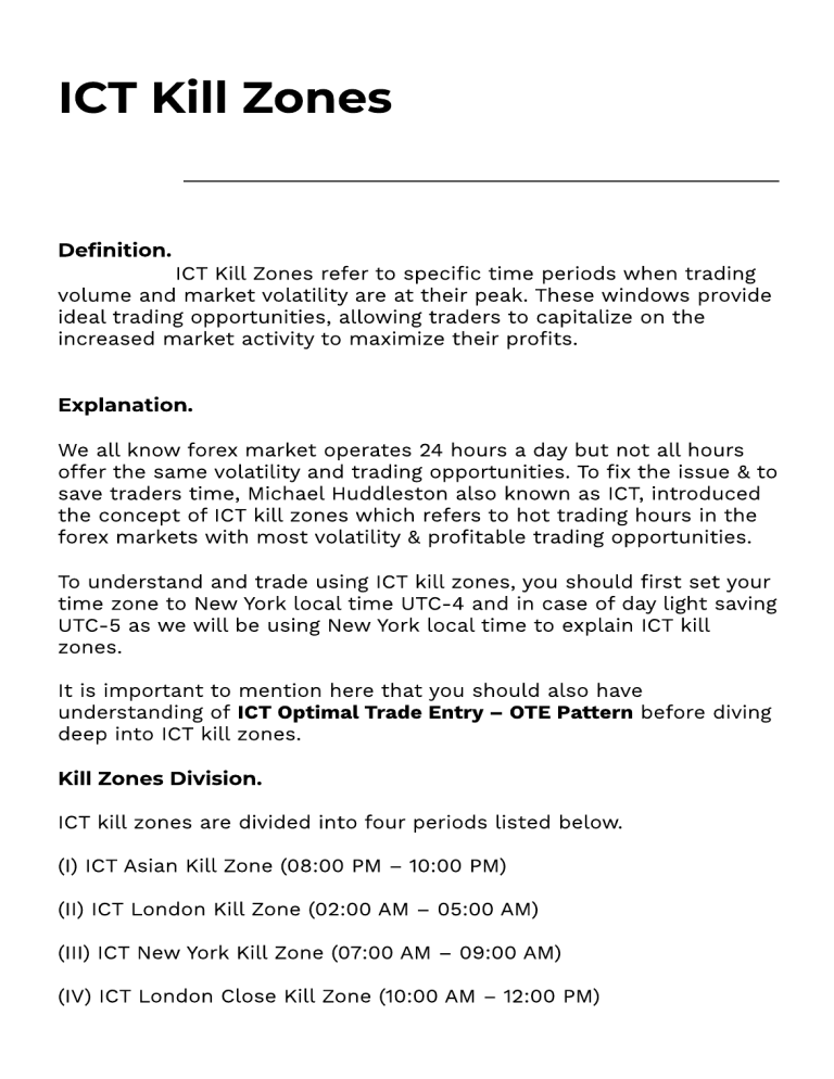 ICT Kill Zones: Forex Trading Strategy Guide & Market Volatility