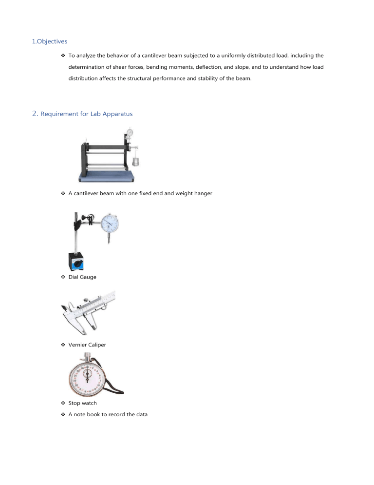 Cantilever Beam Analysis: Lab Report