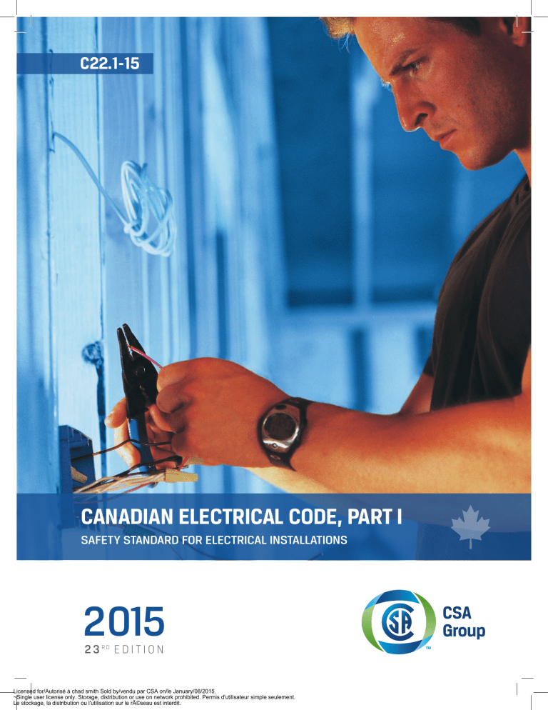 Canadian Electrical Code, Part I - Safety Standard 2015