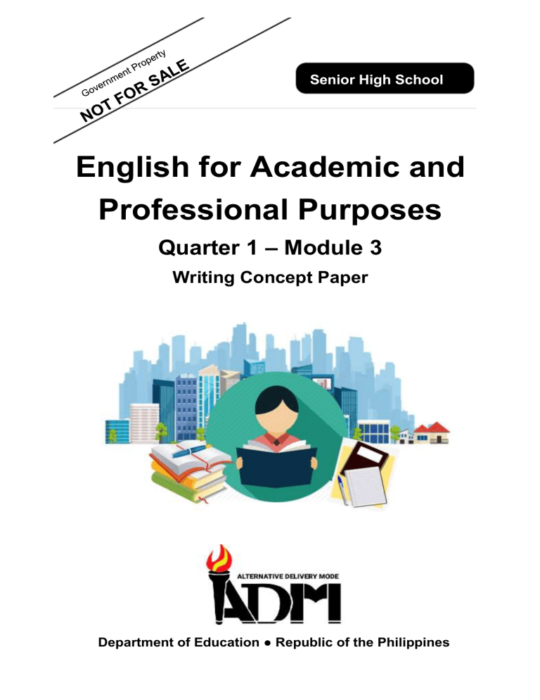 Senior High English Module 3: Writing Concept Paper - Grade 11 EAPP