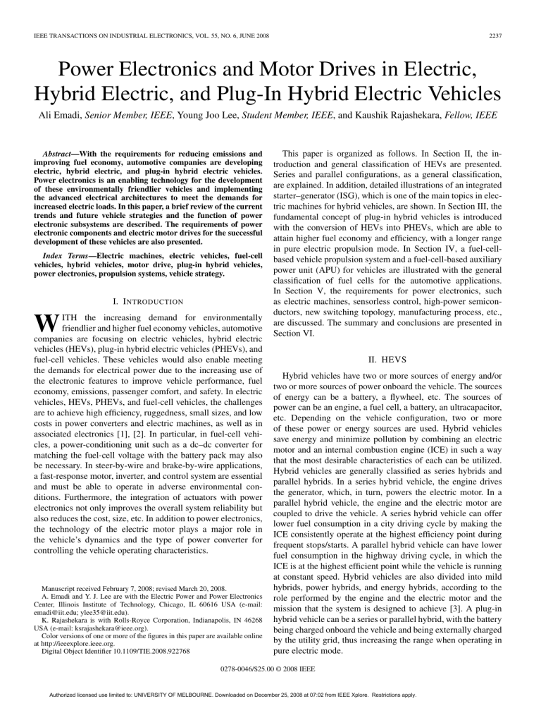 Power Electronics & Motor Drives in Electric Vehicles