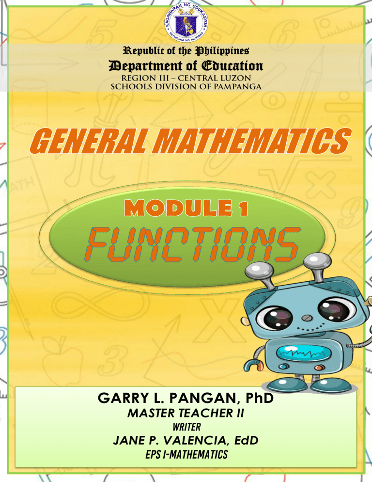 Functions Module: General Mathematics for Real-Life Situations
