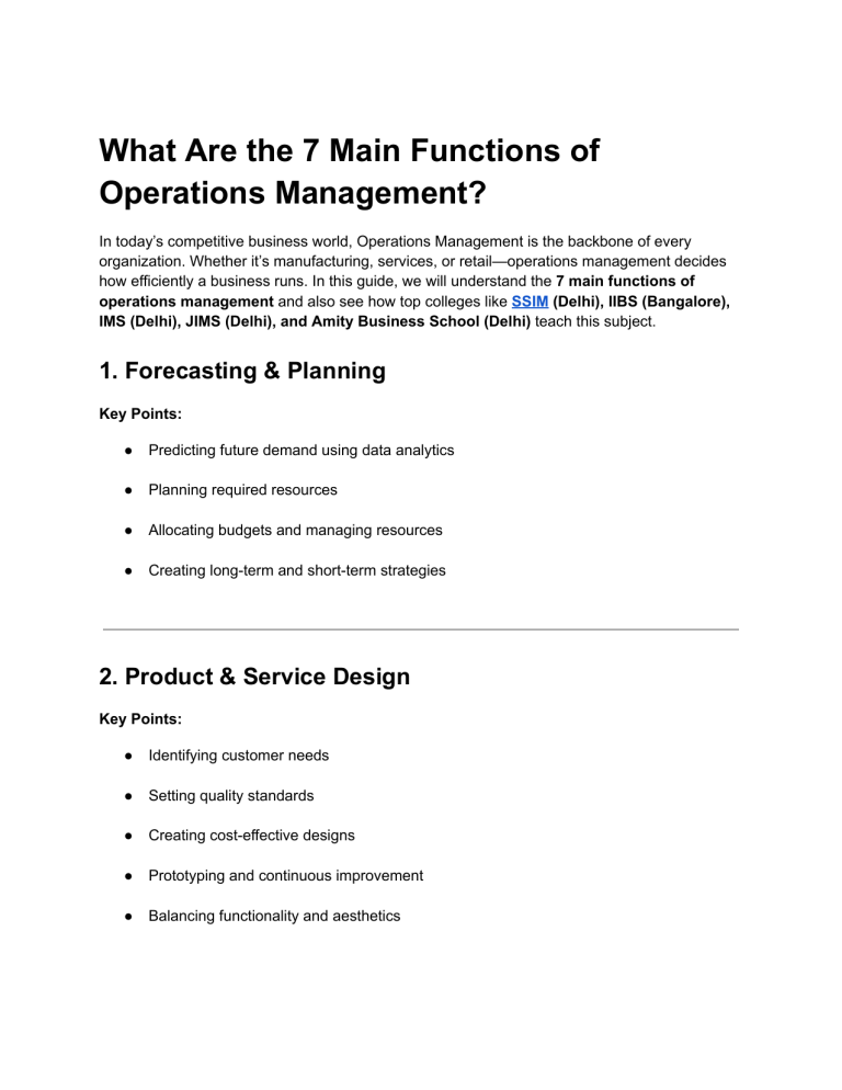 Operations Management: 7 Key Functions & Career Guide