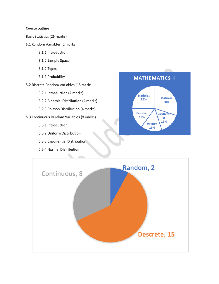 Basic Statistics Course Outline: Random Variables & Distributions