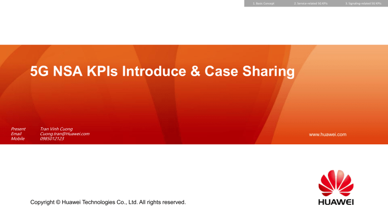 5G NSA KPIs: Introduction & Case Sharing