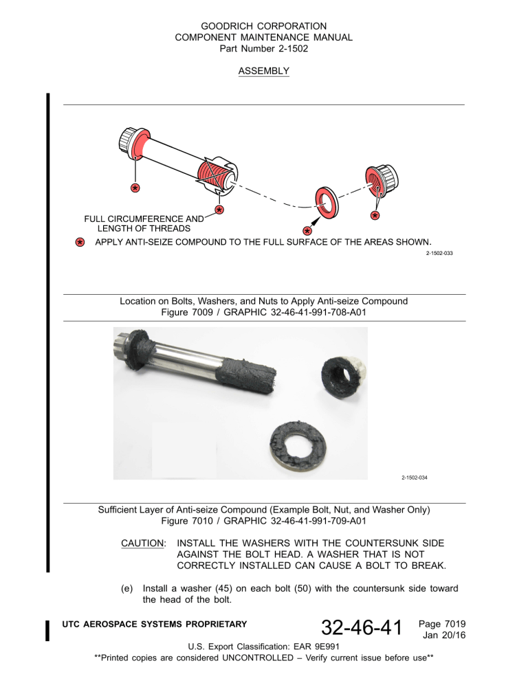 Goodrich 2-1502 Component Maintenance Manual - Assembly & Torque
