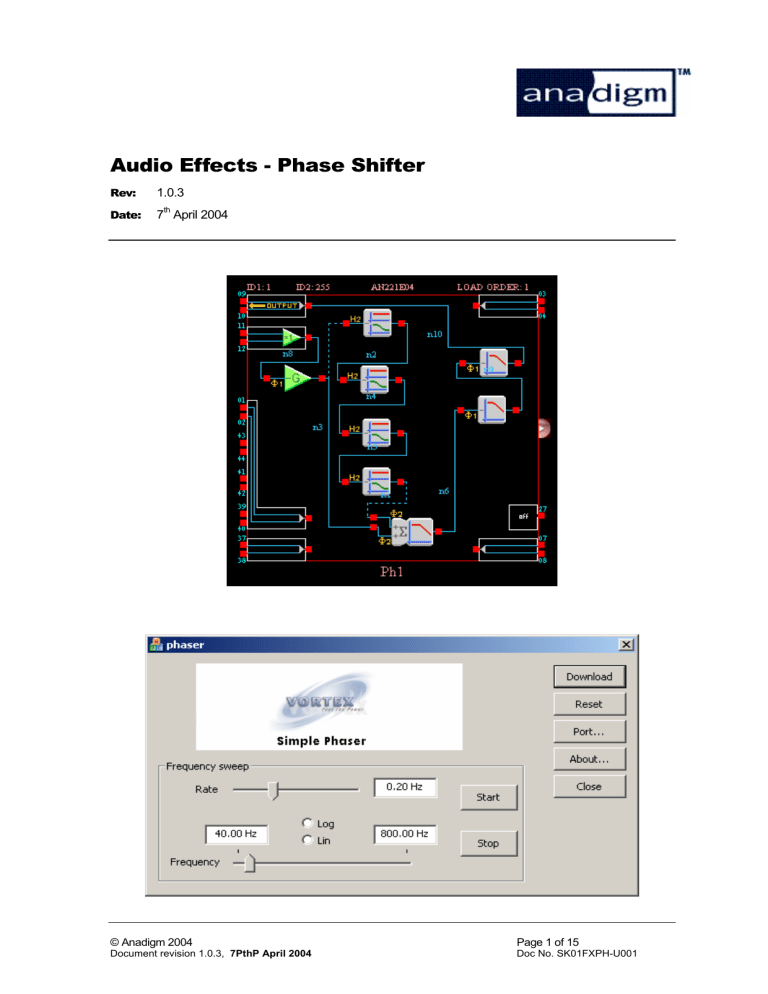 Audio Effects Phase Shifter: Anadigm FPAA Reference Design