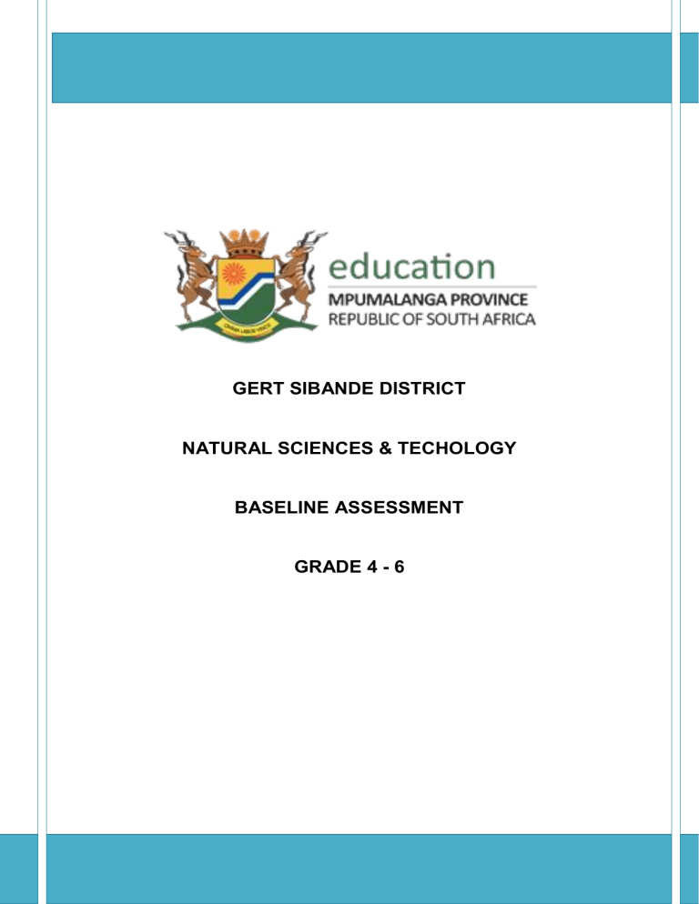 Natural Sciences & Technology Baseline Assessment | Grades 4-6