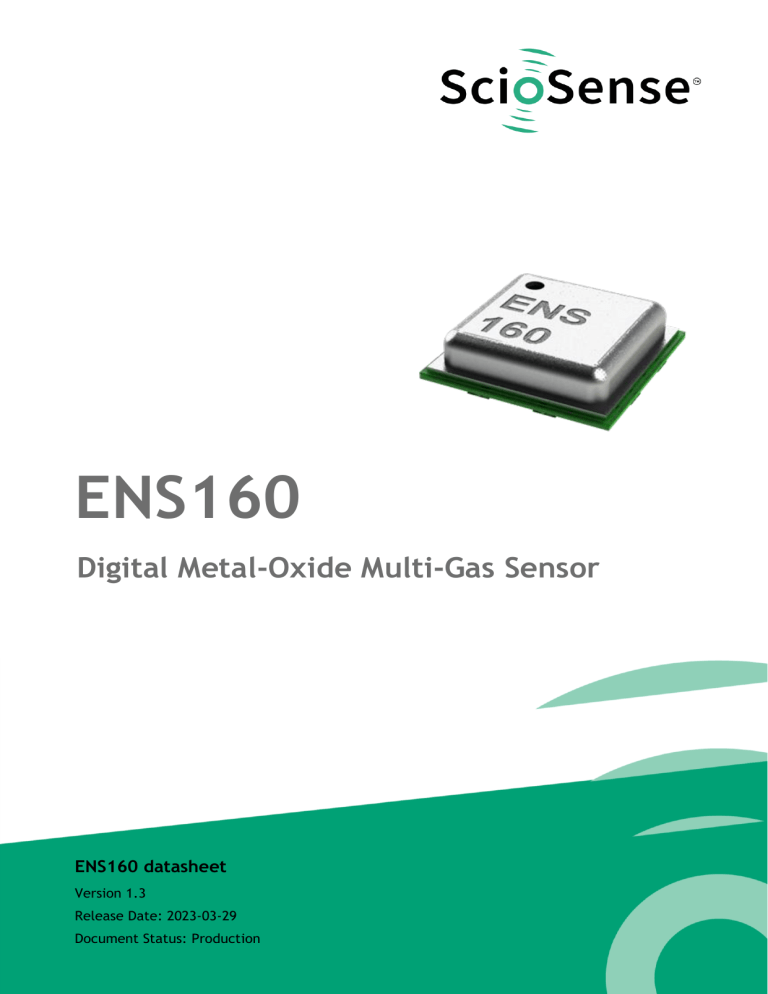 ENS160 Digital Multi-Gas Sensor Datasheet | ScioSense Version 1.3