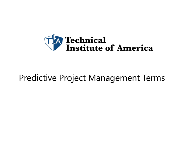 Predictive Project Management Terms: ITTOs & Processes
