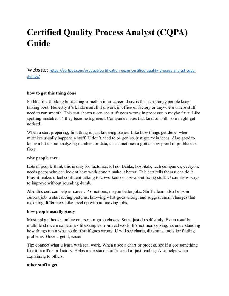 CQPA Certification Guide: Improve Processes & Your Career