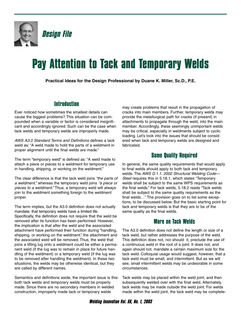 Pay Attention to Tack and Temporary Welds - Welding Best Practices