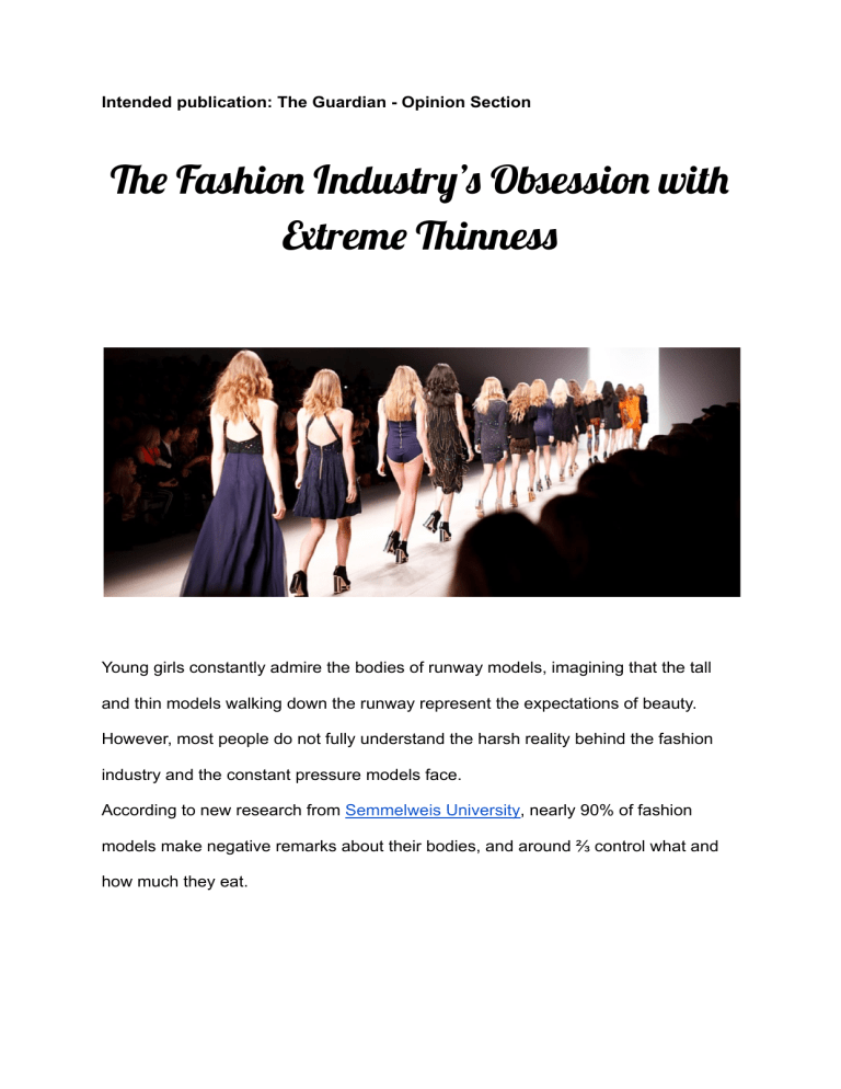 Fashion Industry's Extreme Thinness Obsession | Opinion
