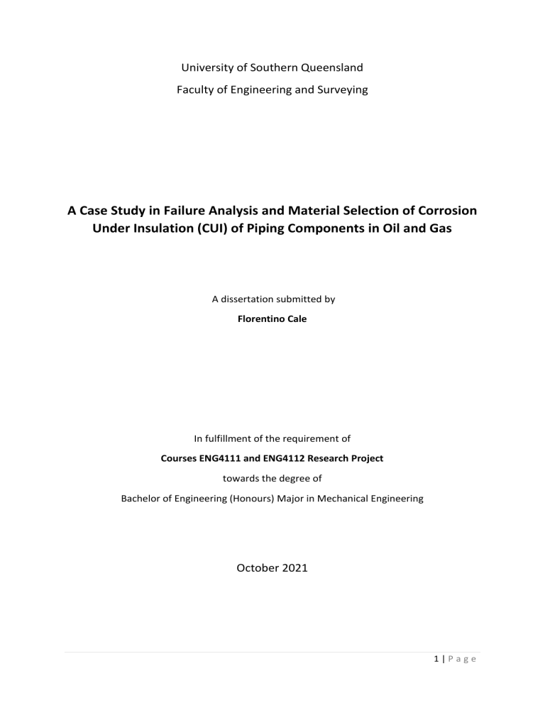 CUI Failure Analysis & Material Selection in Oil & Gas Piping