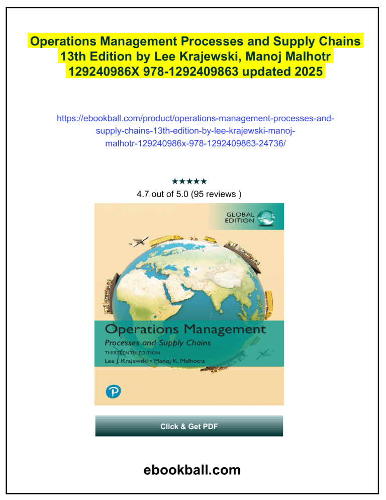 Operations Management Textbook: Processes & Supply Chains
