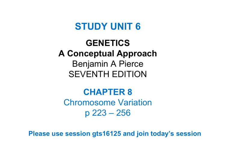 Chromosome Variation: Genetics Lecture Notes