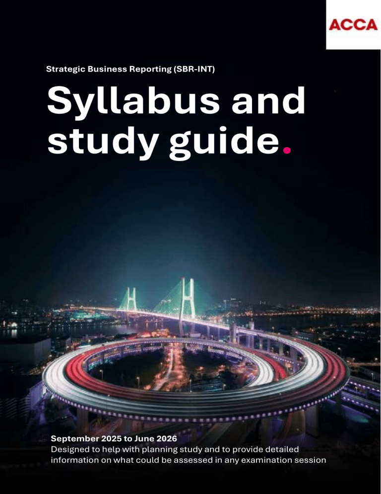 ACCA SBR-INT Syllabus & Study Guide 2025-2026 | Strategic Business ...
