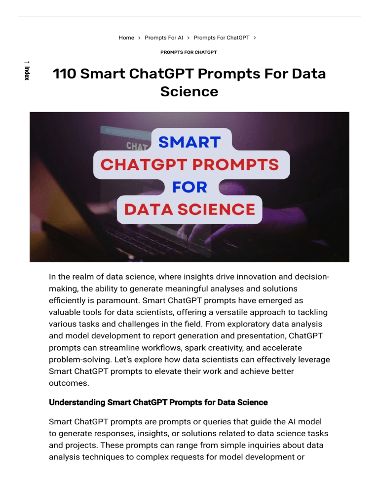 110 Smart ChatGPT Prompts for Data Science: Boost Your Workflow