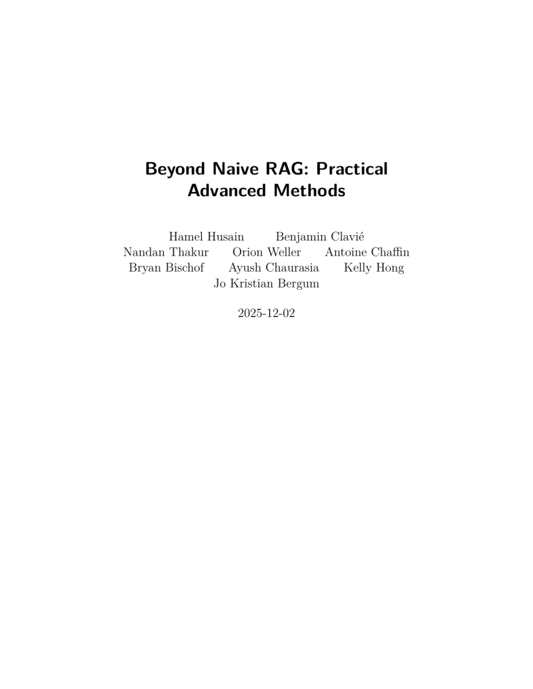 Beyond Naive RAG: Practical Advanced Methods for Retrieval Augmented ...
