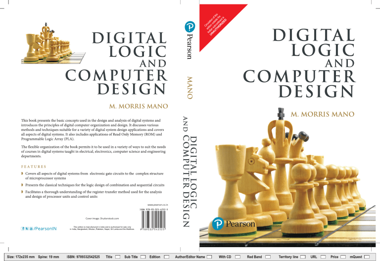 Digital Logic and Computer Design Textbook by M. Morris Mano