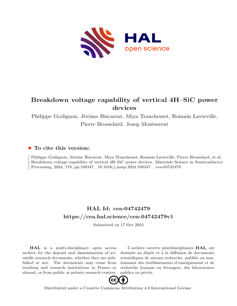 4H-SiC Power Devices: Breakdown Voltage & Avalanche Capability