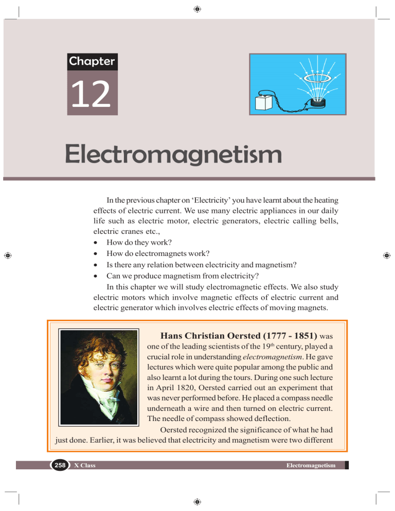 Electromagnetism: Oersted's Experiment, Magnetic Fields & Flux Density