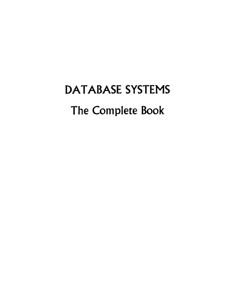 Database Systems: The Complete Book