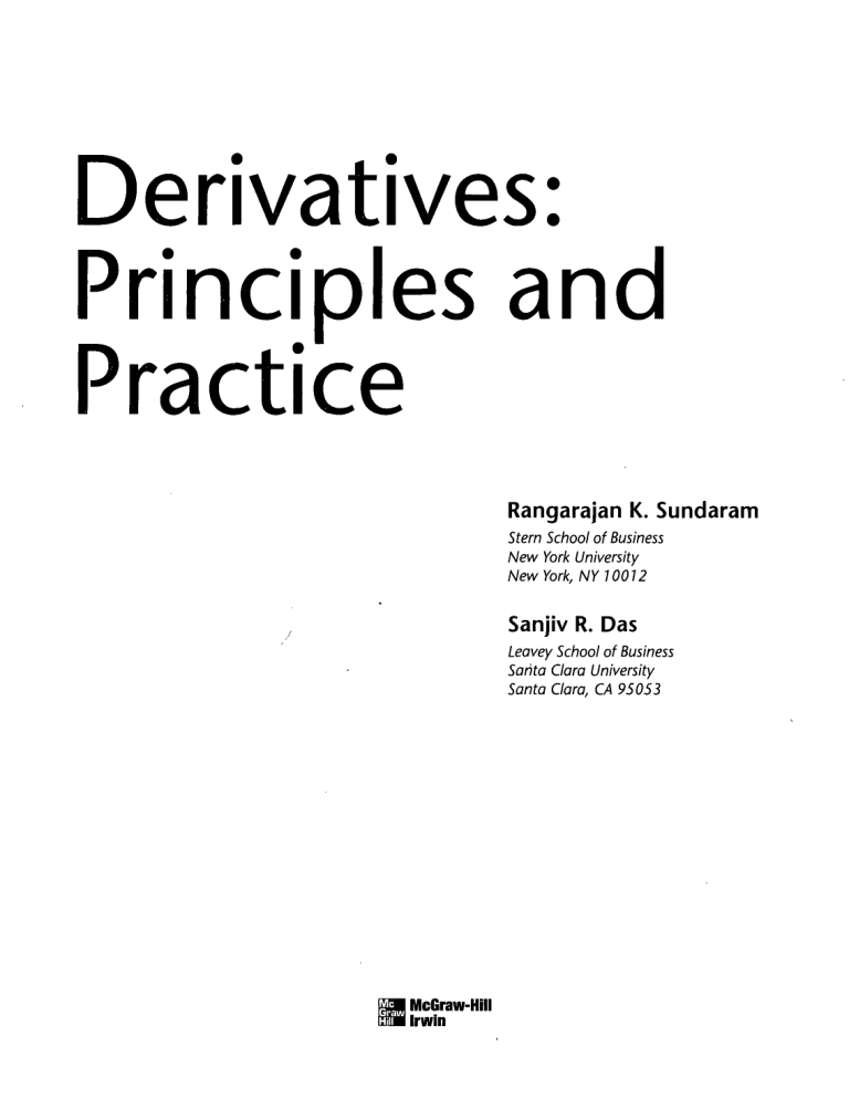 Derivatives: Principles and Practice - Sundaram & Das Finance Textbook