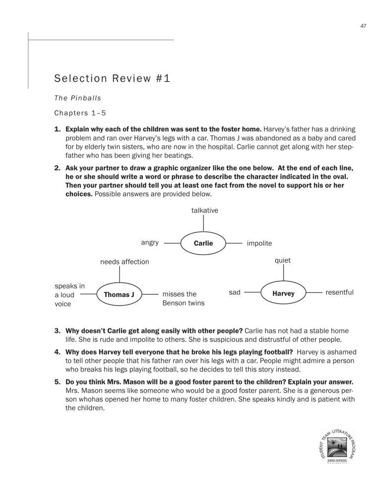 The Pinballs Novel Study: Worksheets & Tests (Chapters 1-26)
