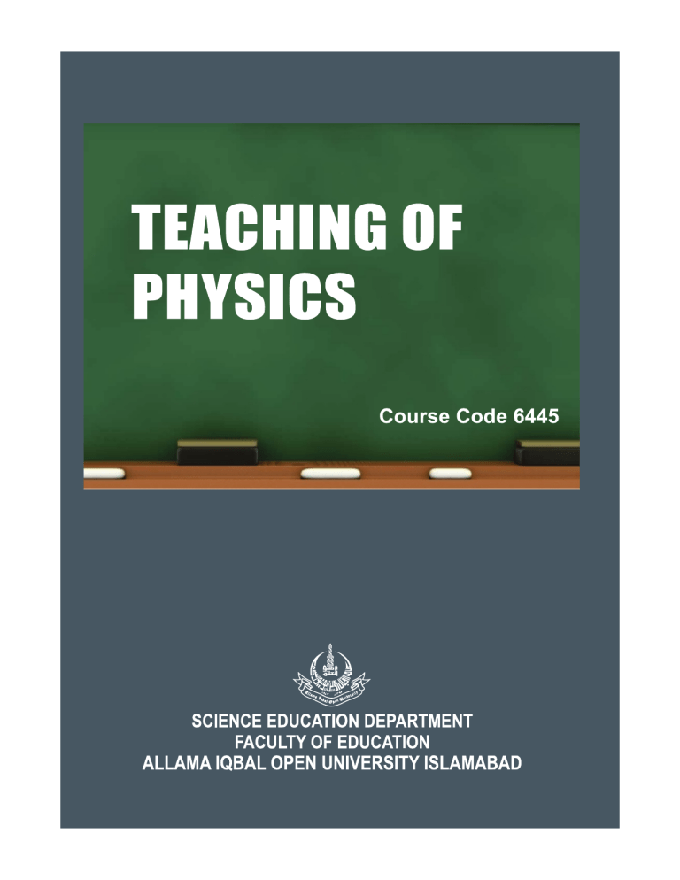 Teaching of Physics: B.Ed Coursebook