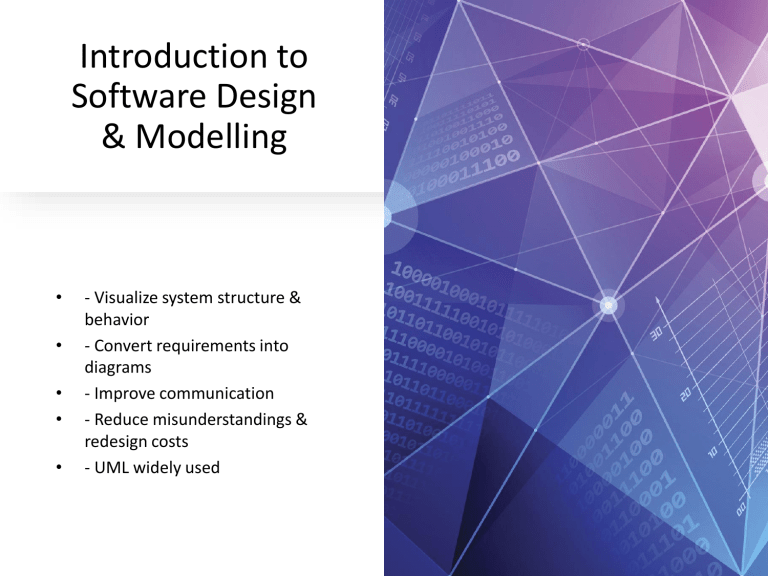 Software Design & UML Modeling: Intro & Diagrams