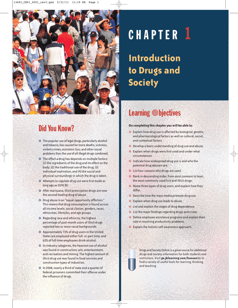 Drugs and Society: Introduction to Drug Use & Abuse