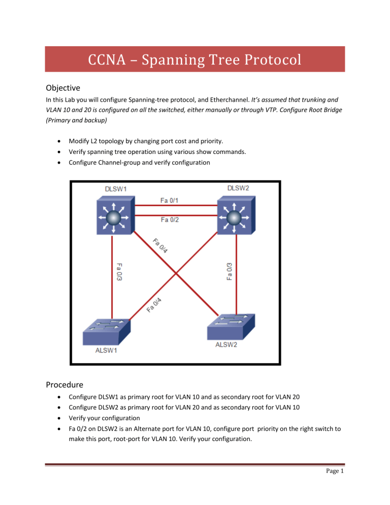 CCNA Spanning Tree Protocol Lab Guide
