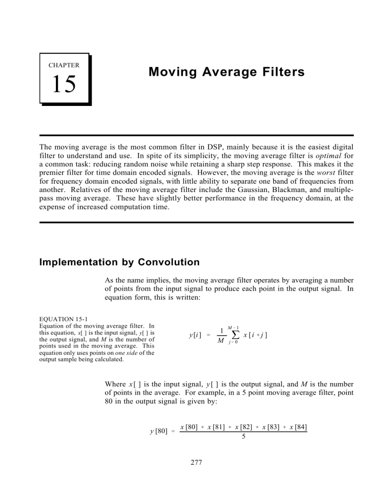 Moving Average Filters in DSP