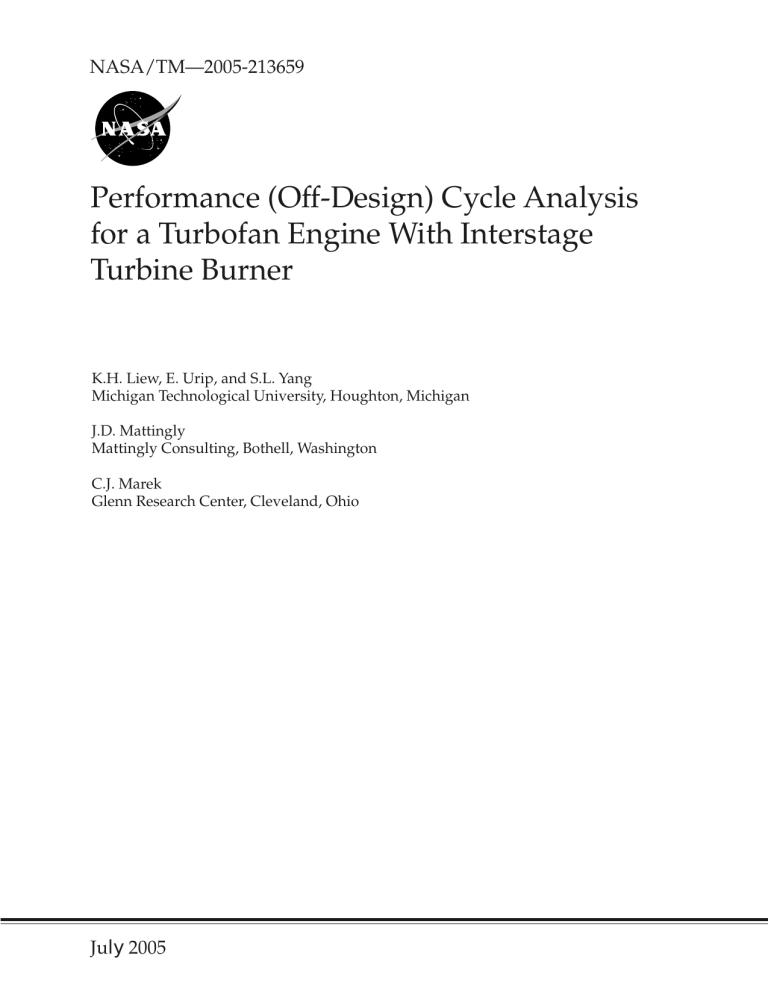 NASA TM: Turbofan Engine ITB Performance Analysis