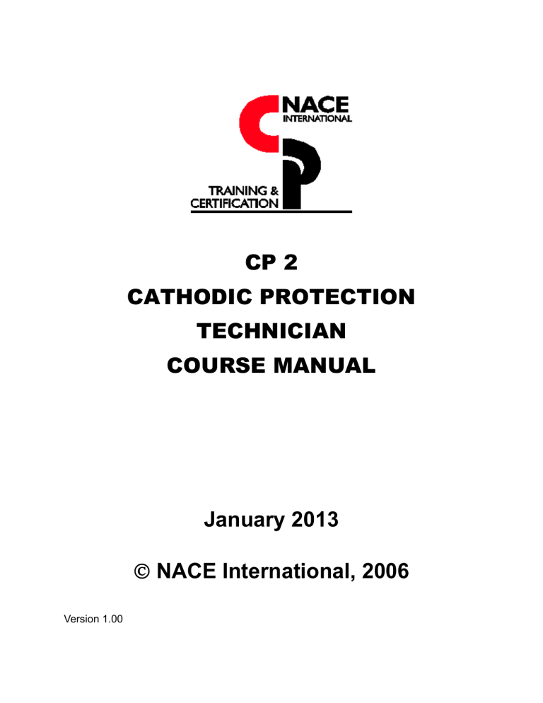 NACE CP 2 Cathodic Protection Technician Course Manual | Corrosion Theory