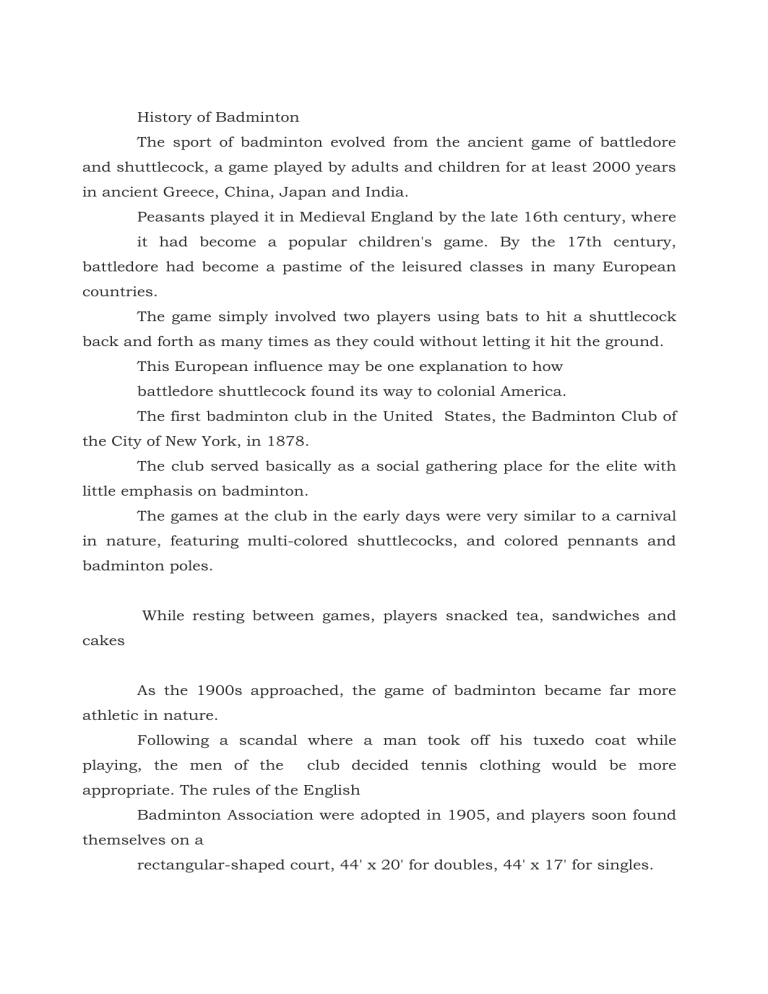 Badminton History, Rules, Court, Equipment & Scoring Guide