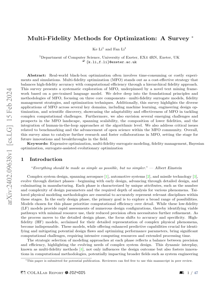 Multi-Fidelity Optimization: A Comprehensive Survey of Methods