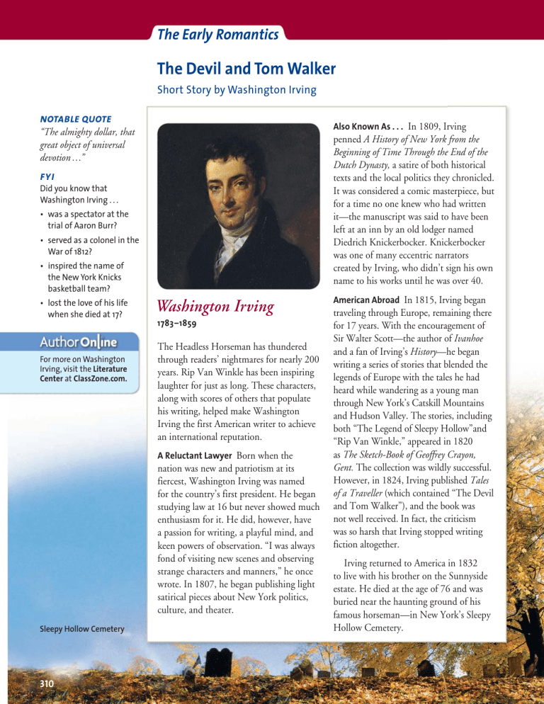 The Devil and Tom Walker by Washington Irving