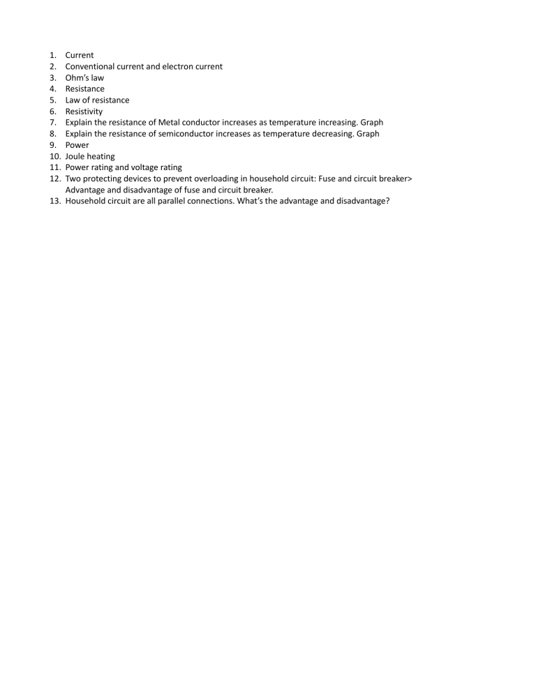 Physics: Electricity & Circuits - Current, Resistance, Power & Safety