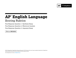 AP English Synthesis Essay Rubric