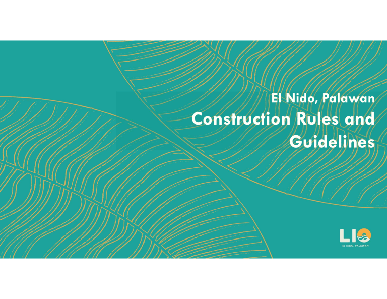 El Nido Palawan Construction Rules & Guidelines