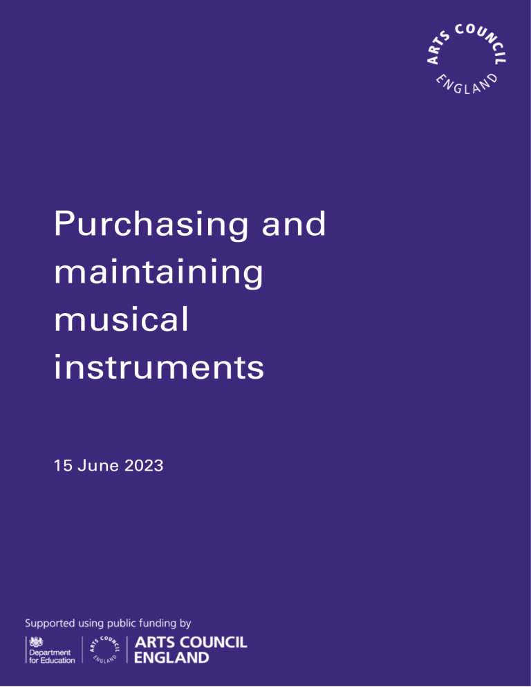 Musical Instrument Purchasing & Maintenance Guidance for Music Hubs