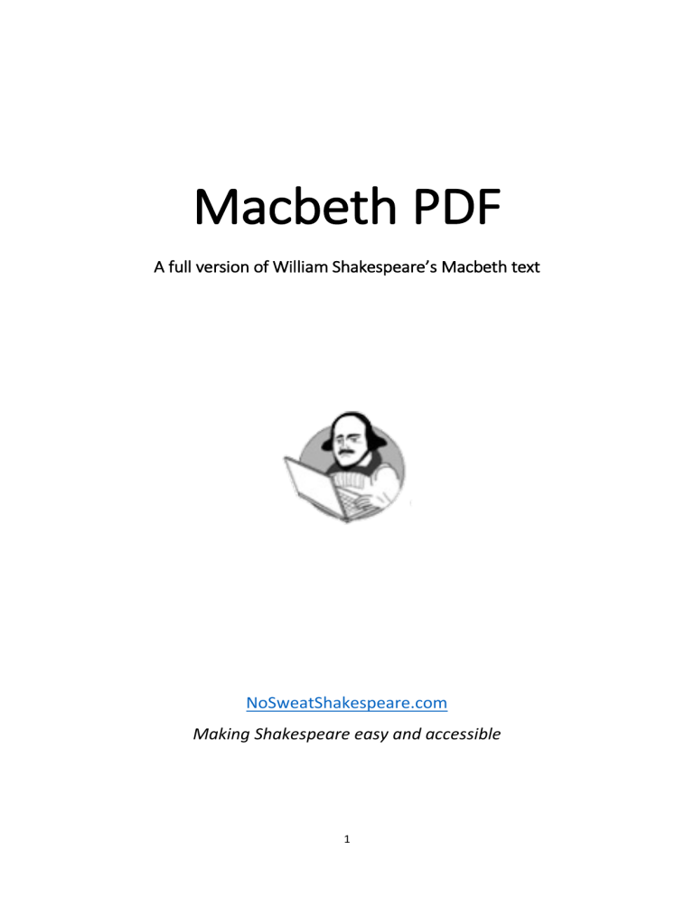 Macbeth Full Text PDF - Shakespeare's Classic Tragedy