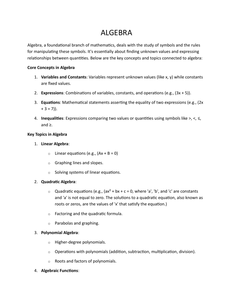 Mathematics Textbook: Algebra, Geometry, Numerical & Statistics