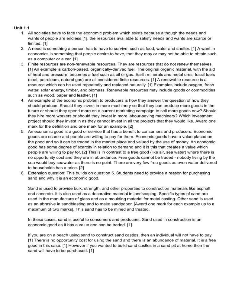 Economics Basics: Scarcity, Needs, Resources