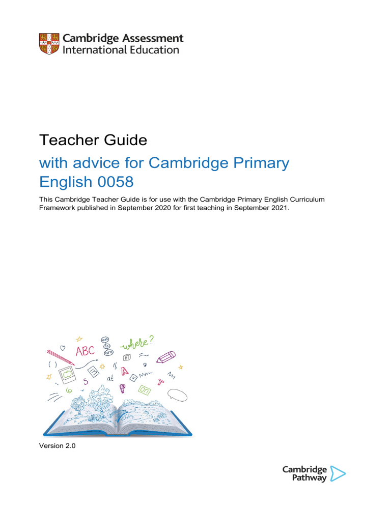 Cambridge Primary English 0058 Teacher Guide: Planning & Teaching Advice